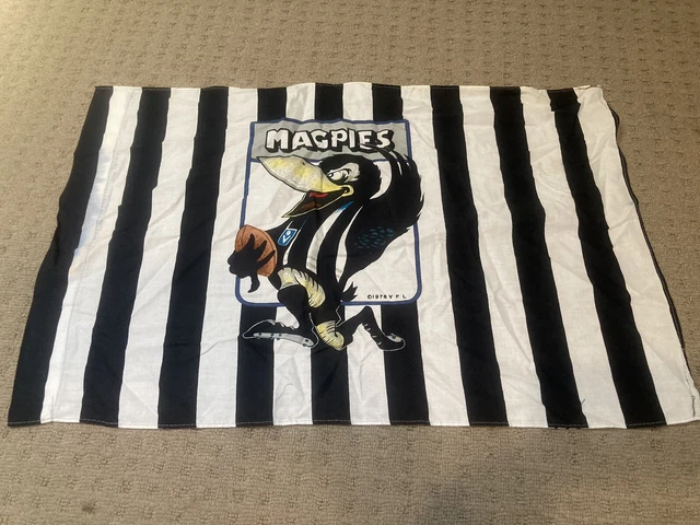 VFL ORIGINAL 80S Collingwood Caricature Emblem Flag $20.00 - PicClick AU