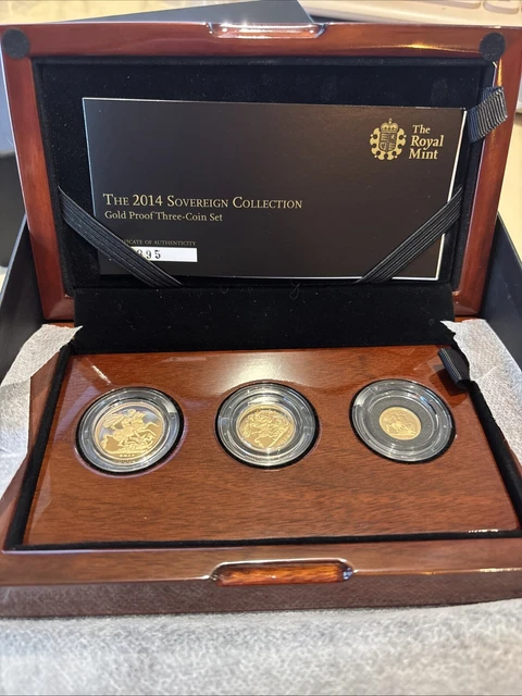 THE 2014 SOVEREIGN Collection 3 Piece Gold Proof Set The Royal Mint £ ...