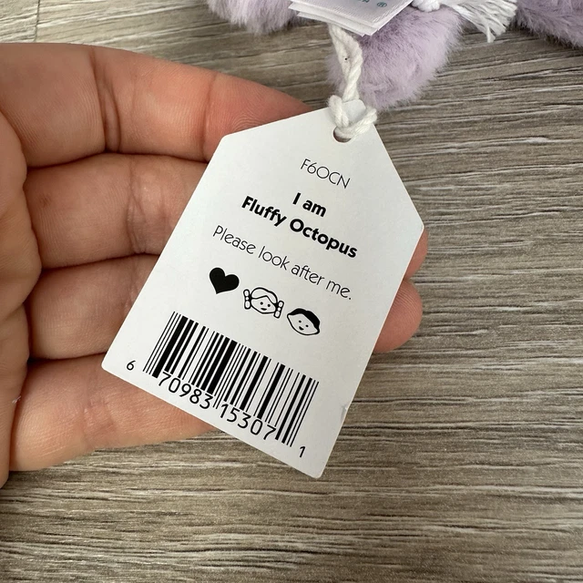 JELLYCAT FLUFFY OCTOPUS New With Paper Tags (only One) £30.00 - PicClick UK