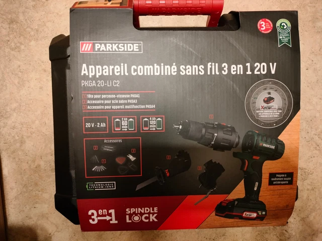 PARKSIDE PKGA 20-LI C2 / Appareil combiné 3 en 1 sans fil 20 V -- NEUF ...