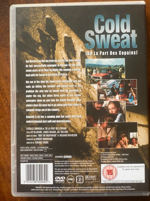 COLD SWEAT DVD 1970 Charles Bronson Euro Culte Crime Film Classique EUR ...