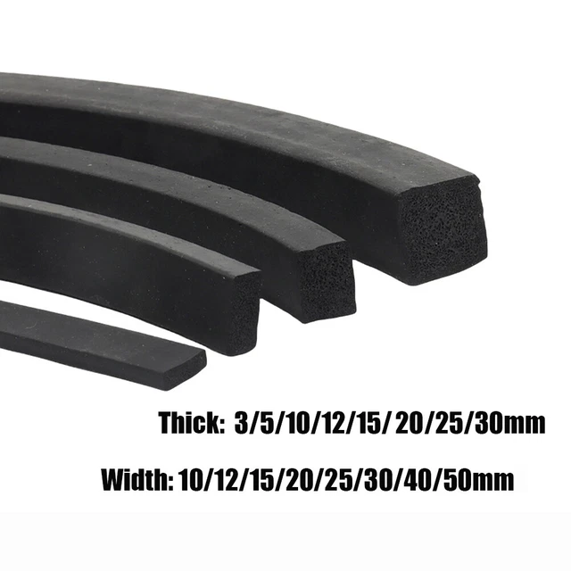 BLACK SQUARE SPONGE Strip EPDM Foam Rubber Gasket Cabinet Door Trim ...