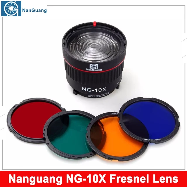NANGUANG NG 10X Fresnel Focusing Lens for LED Flash Studio Light Focus ...
