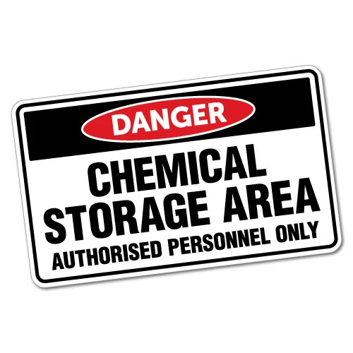 DANGER CHEMICAL STORAGE Area Sticker Decal Safety Sign Car Vinyl ...