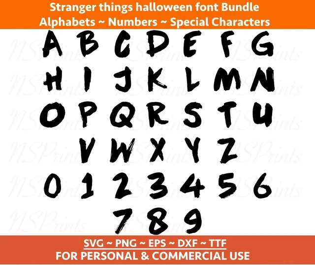 ALPHABETS STRANGER THINGS, fichiers SVG cricutage, téléchargement ...