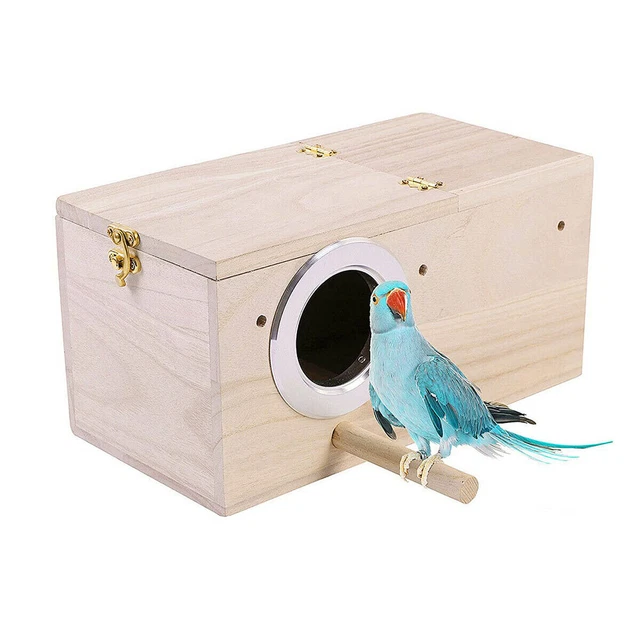 WOODEN BIRD BREEDING Box Cage for Parrot Budgie Lovebirds Finch Nesting ...