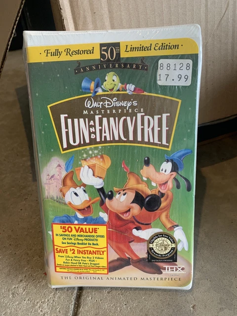 SEALED WALT DISNEY VHS Video Tape- Fun and Fancy Free -Mickey Mouse ...