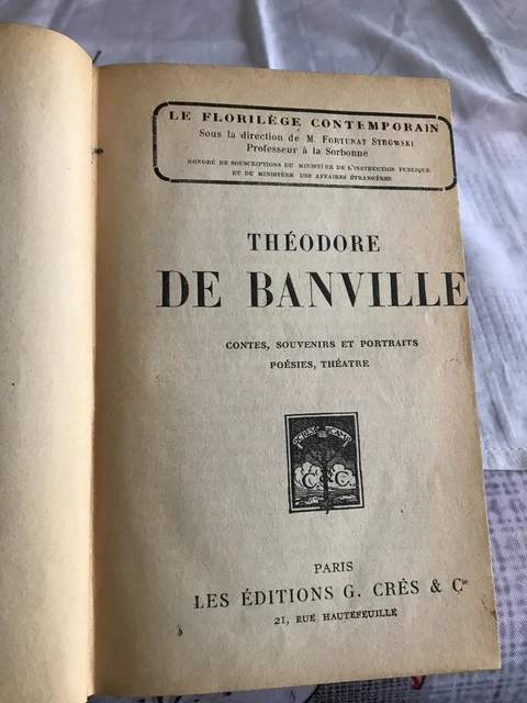 THÉODORE DE BANVILLE , contes, souvenirs et portraits, poésie.... EUR 3 ...