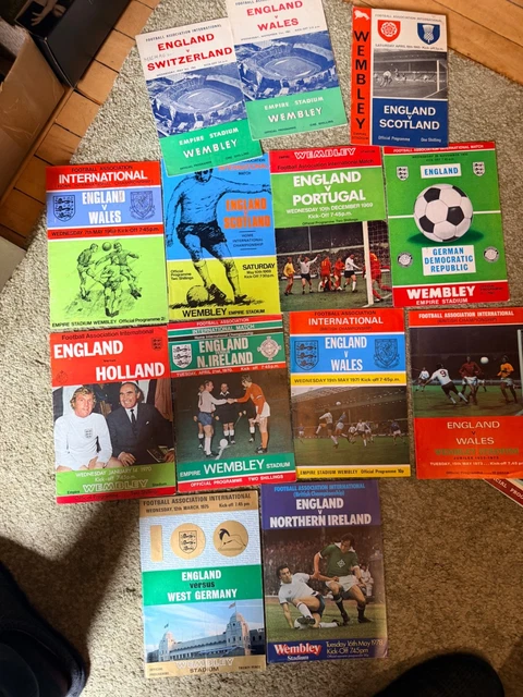 F A INTERNATIONAL - MATCH DAY PROGRAMMES x 13 - 1962 - 78 £9.99 ...