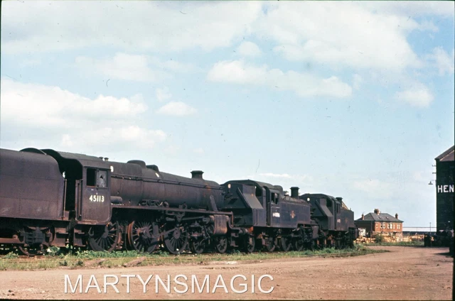 S6-4 ORIGINAL 35MM BR Steam Railway Slide 45113+84006+84005 ...