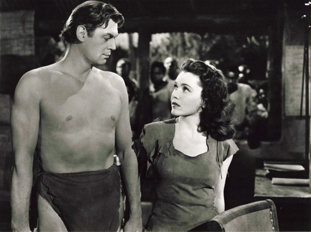 PHOTO CINEMA ACTEUR JOHNNY WEISSMULLER TARZAN ARGENTIQUE HD 24x18 CM ...