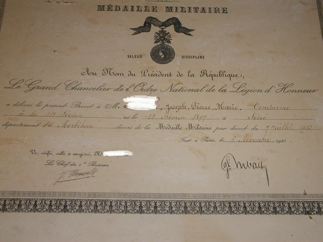 14/18-POILU BRETON-DIPLOME MEDAILLE Militaire Du 47° Et 154°Ri-Argonne ...