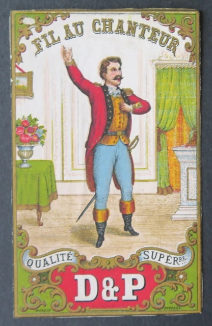 ANCIENNE ÉTIQUETTE 1870 FIL DE LIN AU CHANTEUR singer Sänger 7 EUR 11 ...