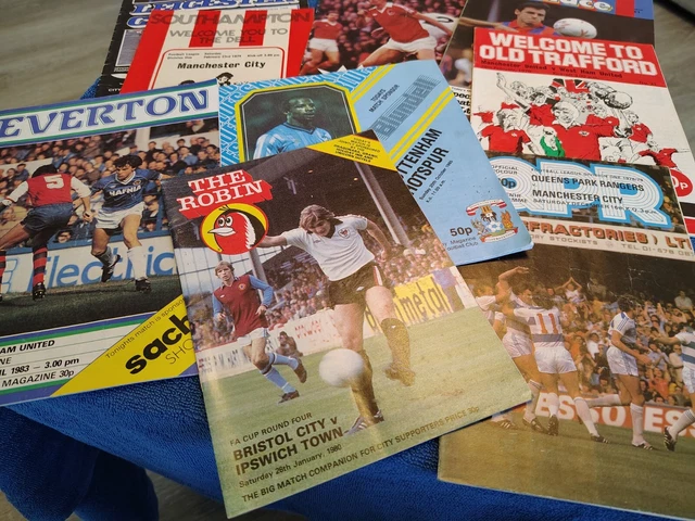 9 VINTAGE FOOTBALL programmes all listed in description. £2.28 ...