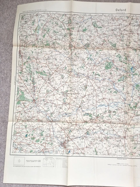 ORIGINAL WW2 GERMAN INVASION / AIRFORCE MAP Of OXFORD 1938 EUR 38,22 ...