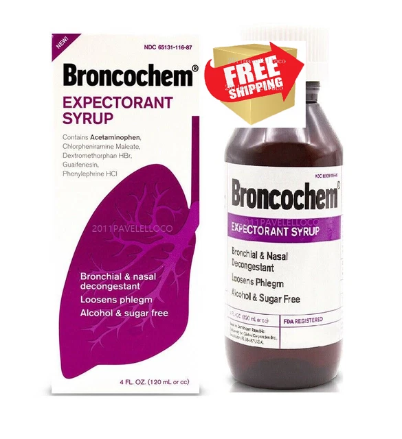 BRONCOCHEM EXPECTORANT SYRUP / BRONCOCHEM EXPECTORANTE JARABE 4 OZ EUR ...