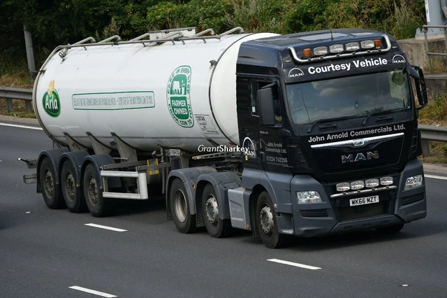 TRUCK PHOTOS UK Traction John Arnold MAN TGX & Arla Dairy Tanker WK66 ...