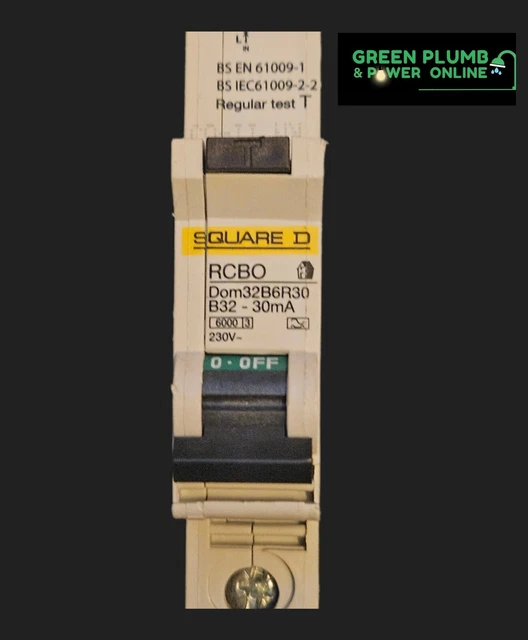 SQUARE D RCBO 32 Amp 30mA Type B 32A SQOR KQ Loadcentre Qwikline SQOR132B03 £26.79 - PicClick UK