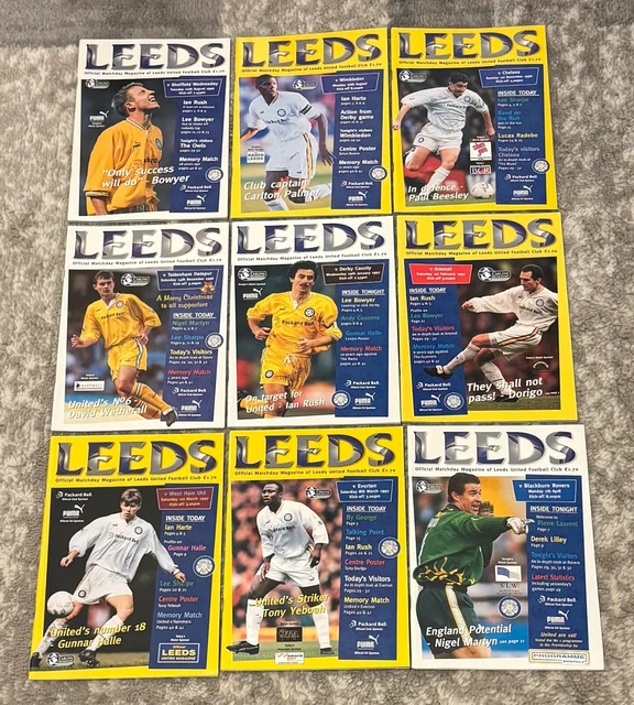 LEEDS UNITED FOOTBALL PROGRAMMES Season 1996-97 Mix Of 9 £25.00 ...