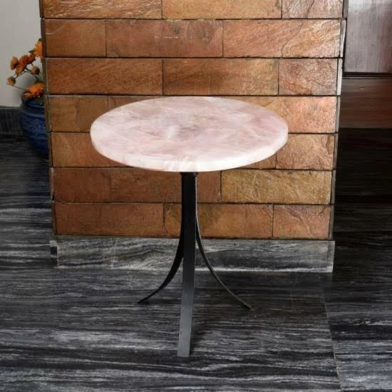 PLATEAU DE TABLE Rond En Quartz Rose Agate 12" Pierre Naturelle EUR 266 ...