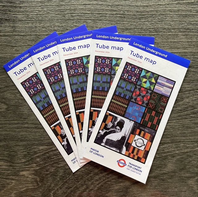 5X NEW DECEMBER 2024 TfL London Underground Tube Map Overground Lines £ ...