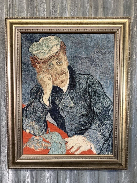 VINTAGE ORIGINAL VAN Gogh Dr Gachet Portrait Needlepoint Cross Stitch ...