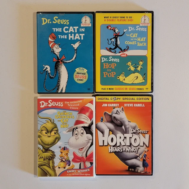 LOT OF 8 DVD Dr. Seuss Grinch Cat in Hat Stuart Little Shrek Batman ...
