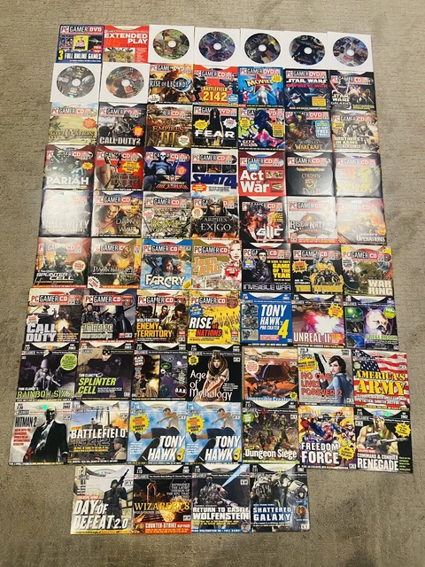 LOT OF 66 PC Gamer Magazine CD Demo Discs Video Game COD Tony Hawk 2002 ...