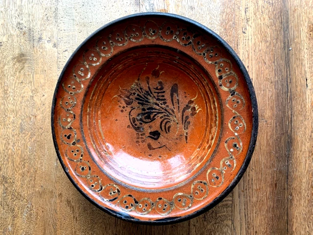 ALSACE TRES ANCIEN PLAT TERRE CUITE SOUFFLENHEIM XIXème ART POPULAIRE ...