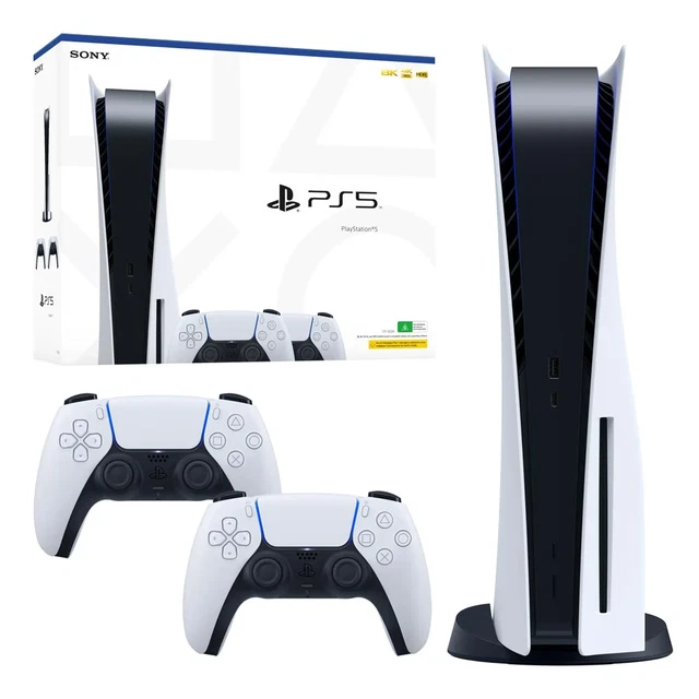 SONY PS5 BLU-RAY Edition Console Two DualSense Controllers Bundle ...