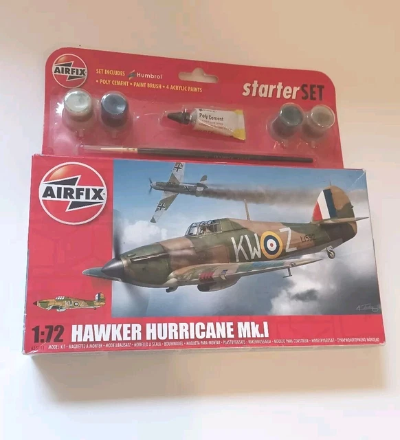 AIRFIX A55111 HAWKER Hurricane Mk.1 Starter Set Plastic Aircraft Model Kit 1:72 £18.00 - PicClick UK