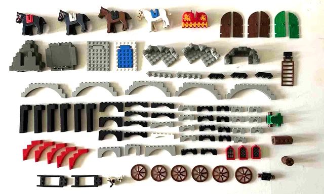LEGO CASTLE SPARES/PARTS Battlements Walls Doors Horses Barding Arches ...