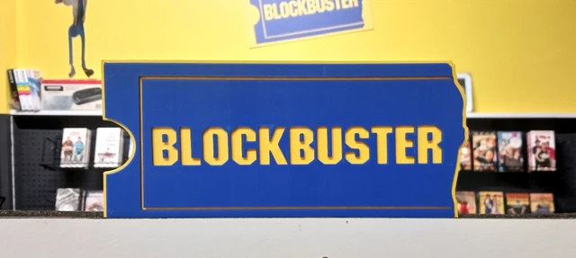 NEW BLUE & Yellow Blockbuster Video Logo VHS DVD Display Sign (3D ...