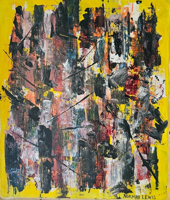 NORMAN LEWIS SIGNED Abstract Expressionist Oil Painting on Canvas ...