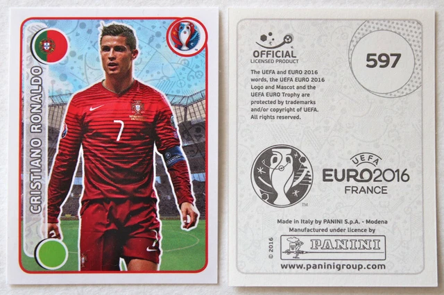 PANINI FÚTBOL STICKER Card Cristiano Ronaldo CR7 En Acción N º 597 EUR ...