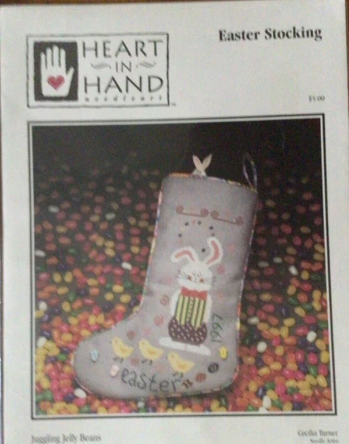 HEART IN HAND cross stitch pattern Easter Stocking called ' JUGGLING ...