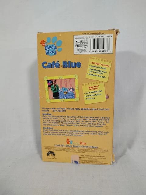 BLUES CLUES CAFE Blue VHS 2001 Nickelodeon Math Restaurant Vocabulary ...