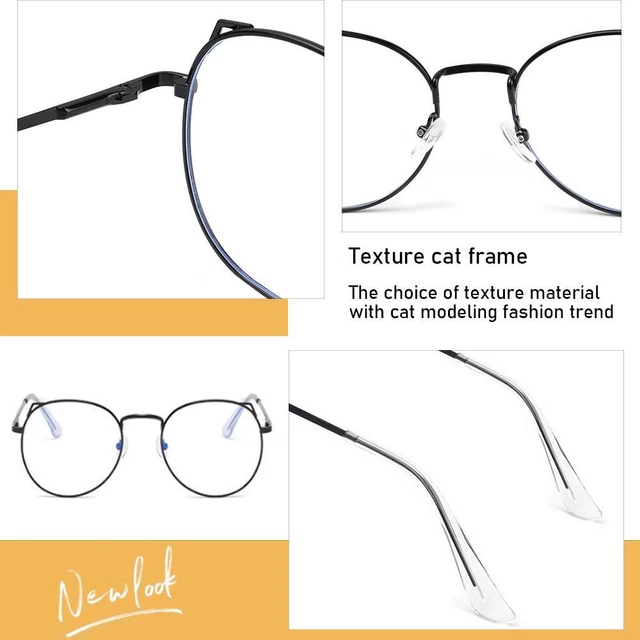 ULTRA LIGHT FRAME Cat Ears Eyeglasses Computer Goggles Anti-Blue Light ...