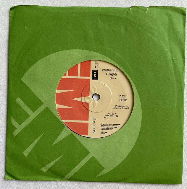 KATE BUSH -WUTHERING Heights- Very Rare Irish 7” +Green EMI Sleeve ...