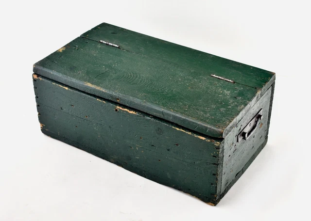 ANCIENNE CAISSE EN bois peinte EUR 40,00 - PicClick FR