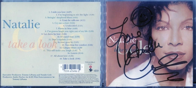 AUTOGRAPHE ORIGINAL SIGNED de la Chanteuse NATALIE COLE sur Jacket CD ...