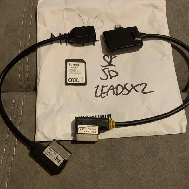 GENUINE AUDI A1 A6 A7 Q3 RMC Maps Sat Nav SD Card and leads 2017 ...