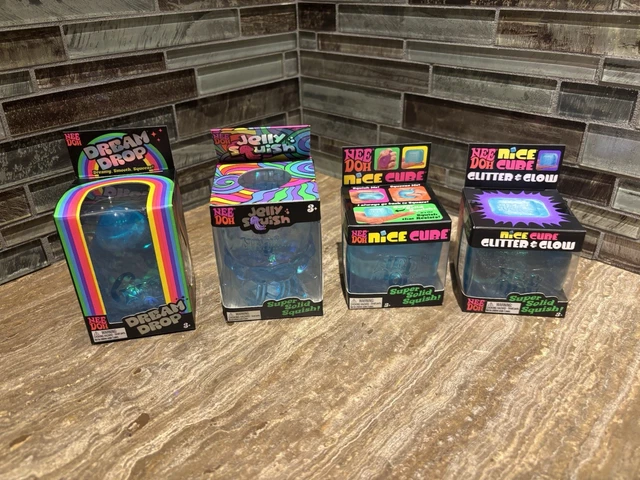 NEEDOH DREAM DROP Jelly Squish Nee Doh Cube Glitter Glow Cube 100% ...