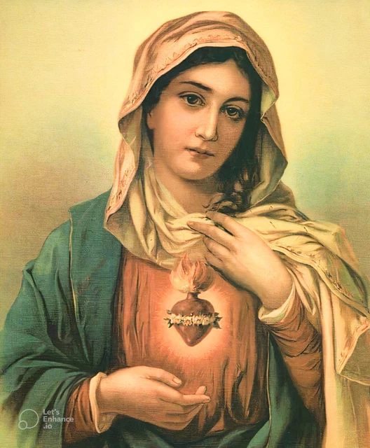 OUR LADY IMMACULATE Sorrowful Heart Virgin Mary Print 7 x 5 Catholic ...