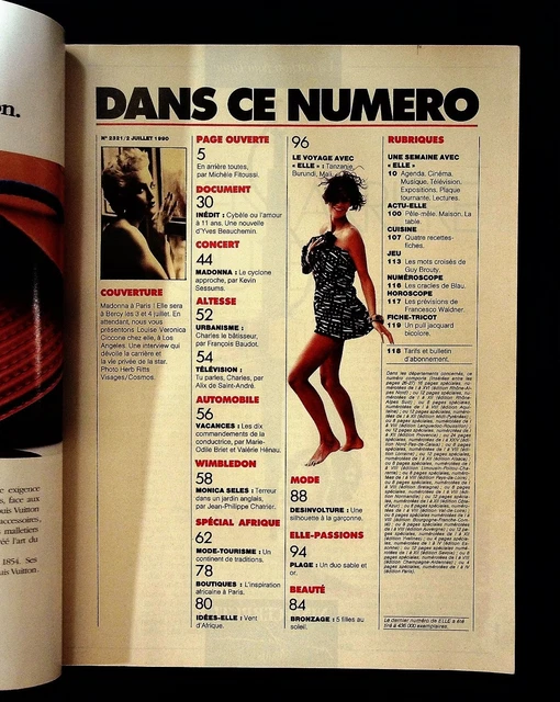 ELLE JULY 1990 Madonna Magazine French Fashion Pop Culture £37.23 ...