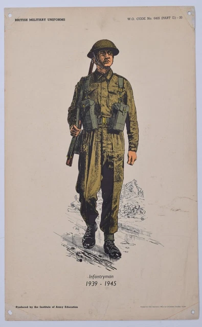 ORIGINAL ARMY EDUCATION poster 1954 Infantryman Uniform 1939 1945 World ...