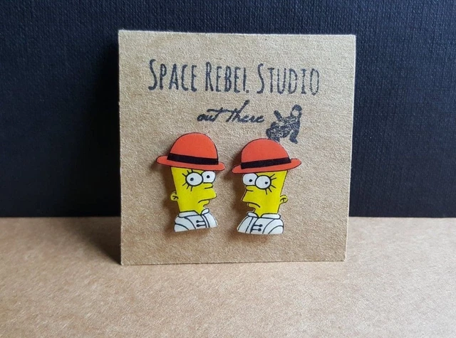 DROOG CLOCKWORK ORANGE Bart Simpson Stud Earrings~Alex~Cartoon~Animated ...