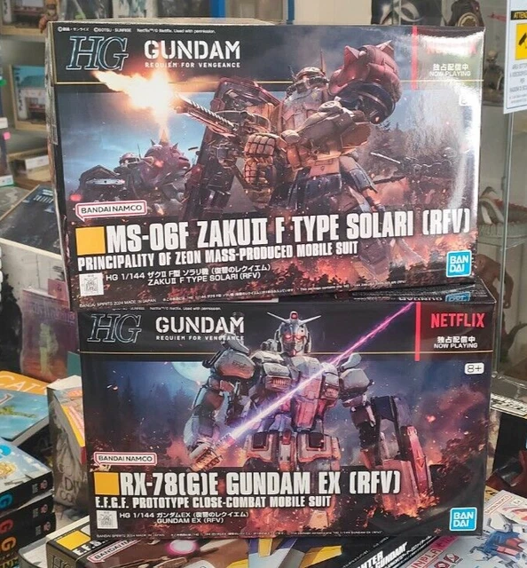 GUNDAM RFV RX-78(G)E EX + MS-06F ZAKU Solari Netflix Model Kit Bandai HG 1/144 EUR 99,00 ...