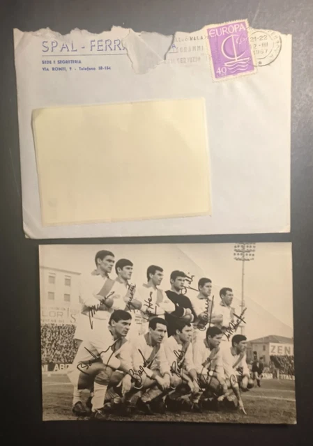 LETTERA UFFICIALE CON busta Spal calcio formazione 1967 con cartolina ...