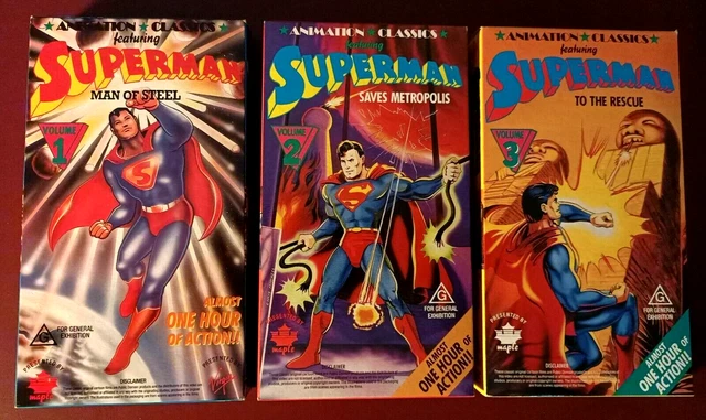 SUPERMAN (MAX FLEISCHER) - 3 Volumes of Australian VHS Tapes / 18 ...